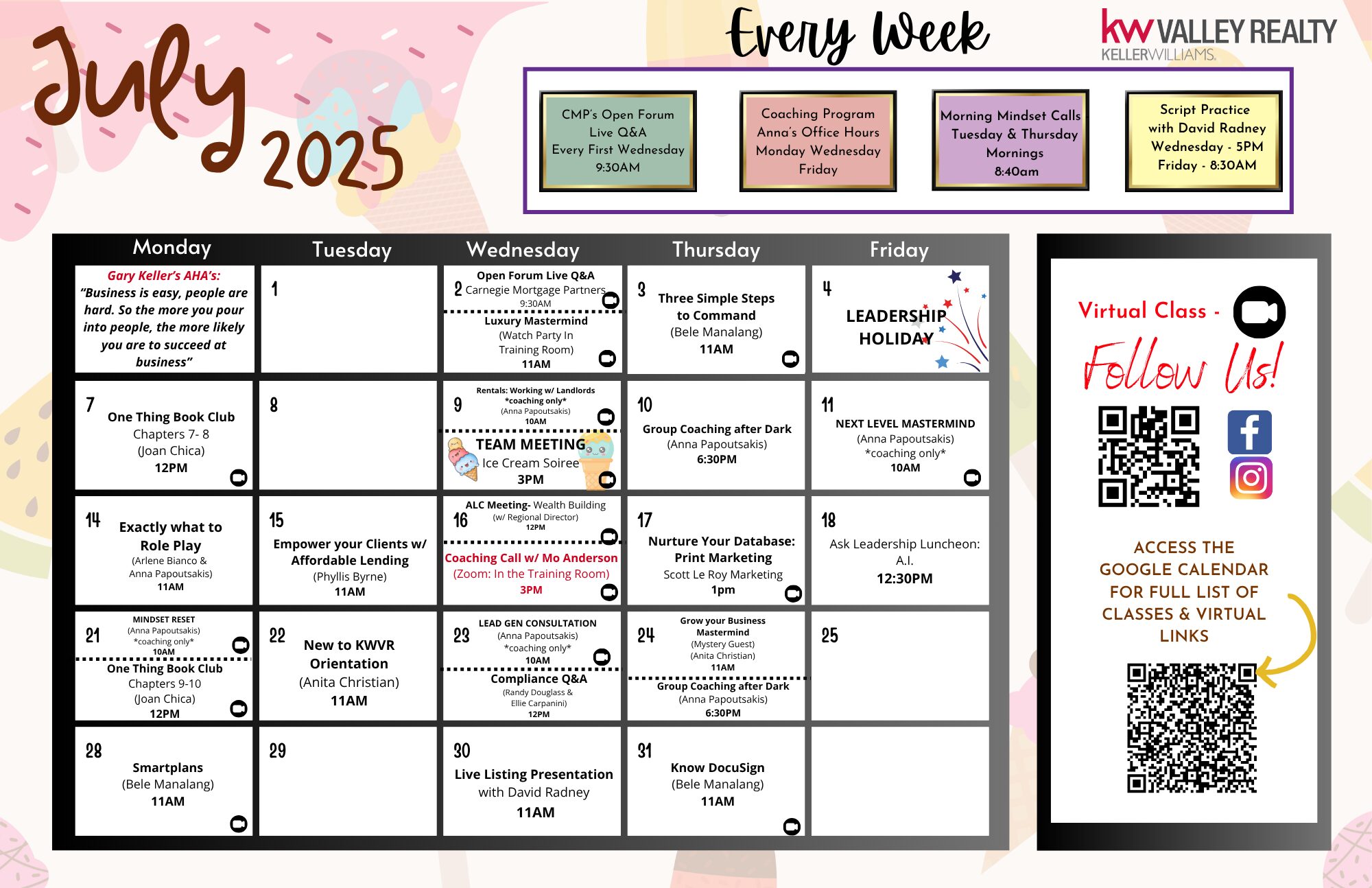 Training Calendar - KW Valley Realty